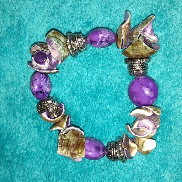 Jewelry | Natural Plastic Beaded Seashell Bracelet | Poshmark